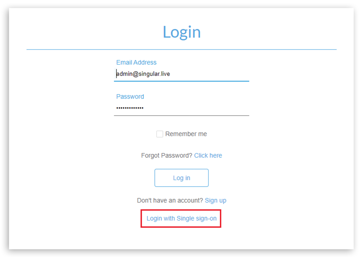 Singular SSO (Single Sign-on) – Singular.live Support Portal